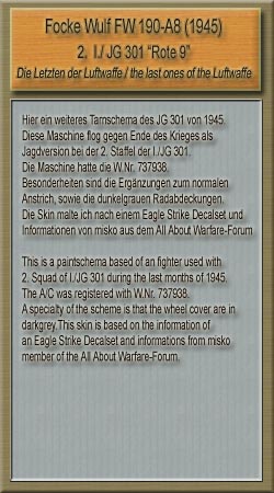 Die Letzen the last ones JG 301 FW-190 A8 "Rote 9"